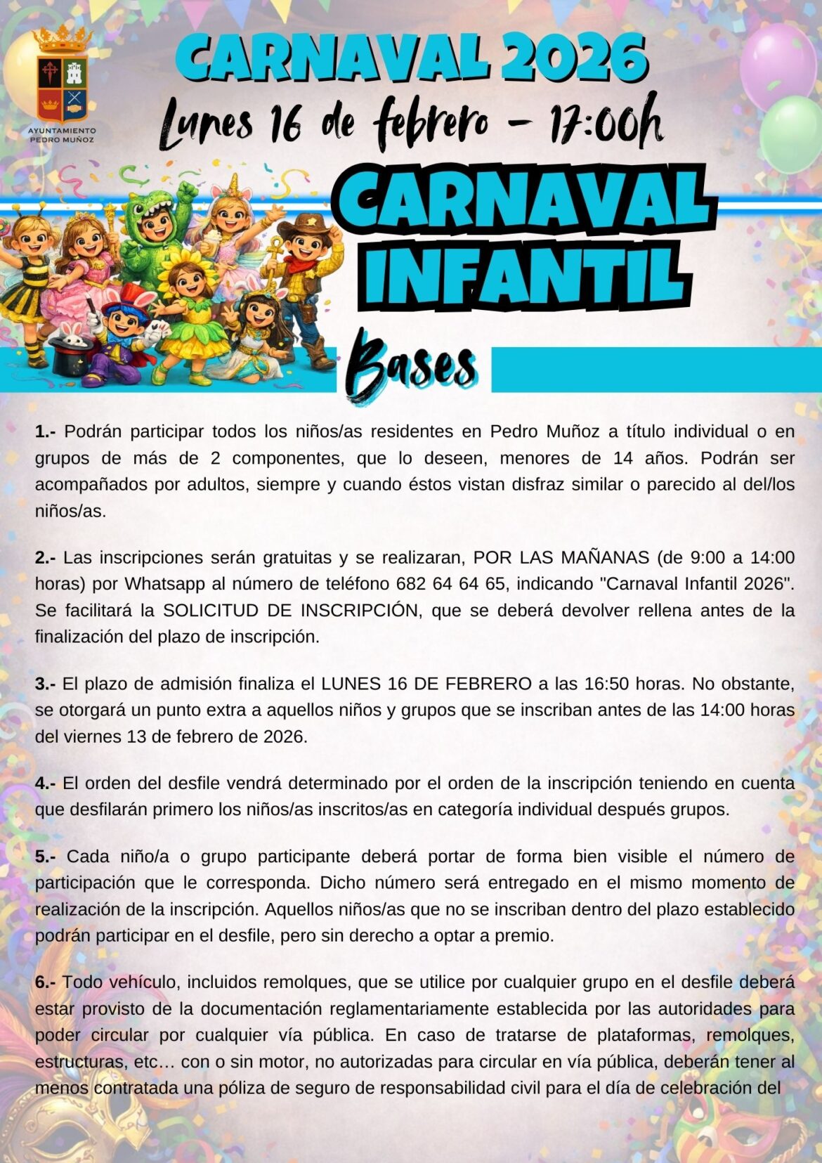 ¡Vuelve el Carnaval Infantil! – Ayuntamiento Pedro Muñoz